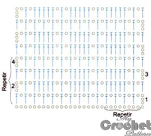 Red squares filet crochet pattern | Mycrochetpattern