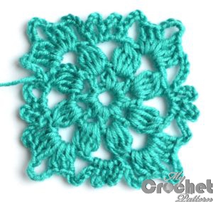 Blue square flower motif pattern | Mycrochetpattern