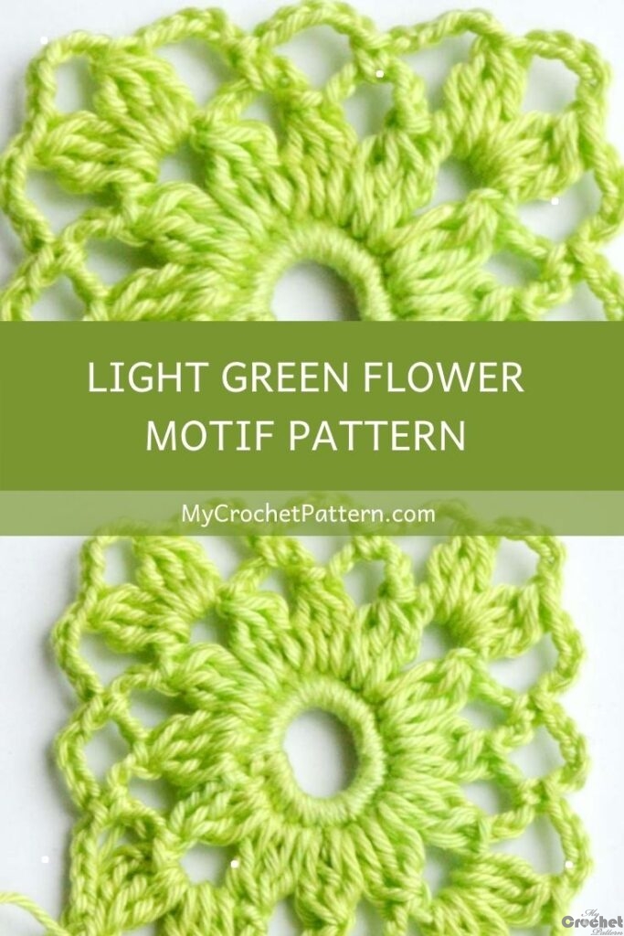 Light green flower motif pattern | Mycrochetpattern