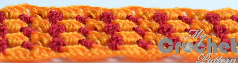 Orange lace pattern red stripes | Mycrochetpattern