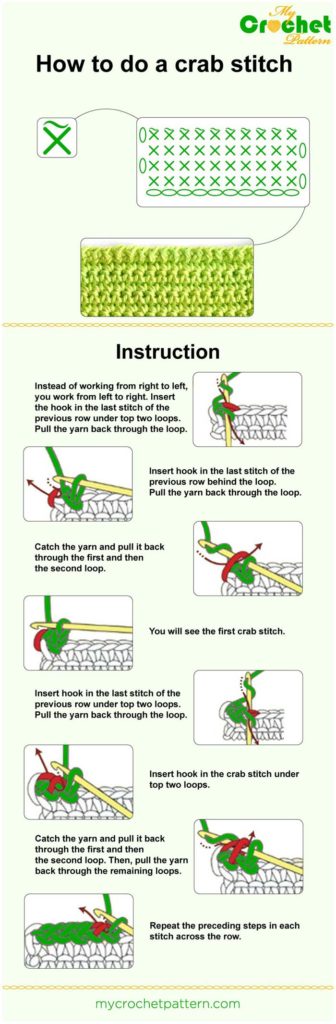 How to do a crab stitch (method 2) | Mycrochetpattern