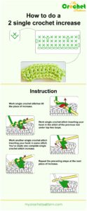 2 single crochet increase tutorial | Mycrochetpattern