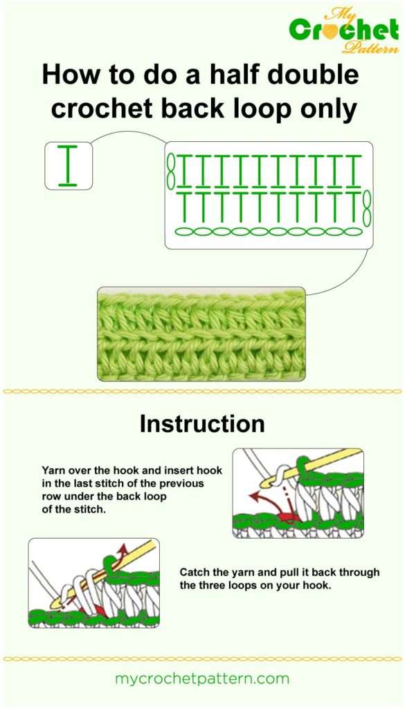 Half double crochet back loop only tutorial | Mycrochetpattern
