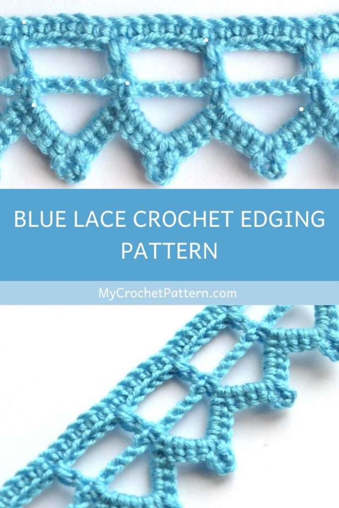Blue lace crochet edging pattern | Mycrochetpattern
