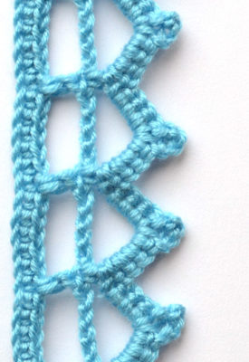 Blue lace crochet edging pattern | Mycrochetpattern