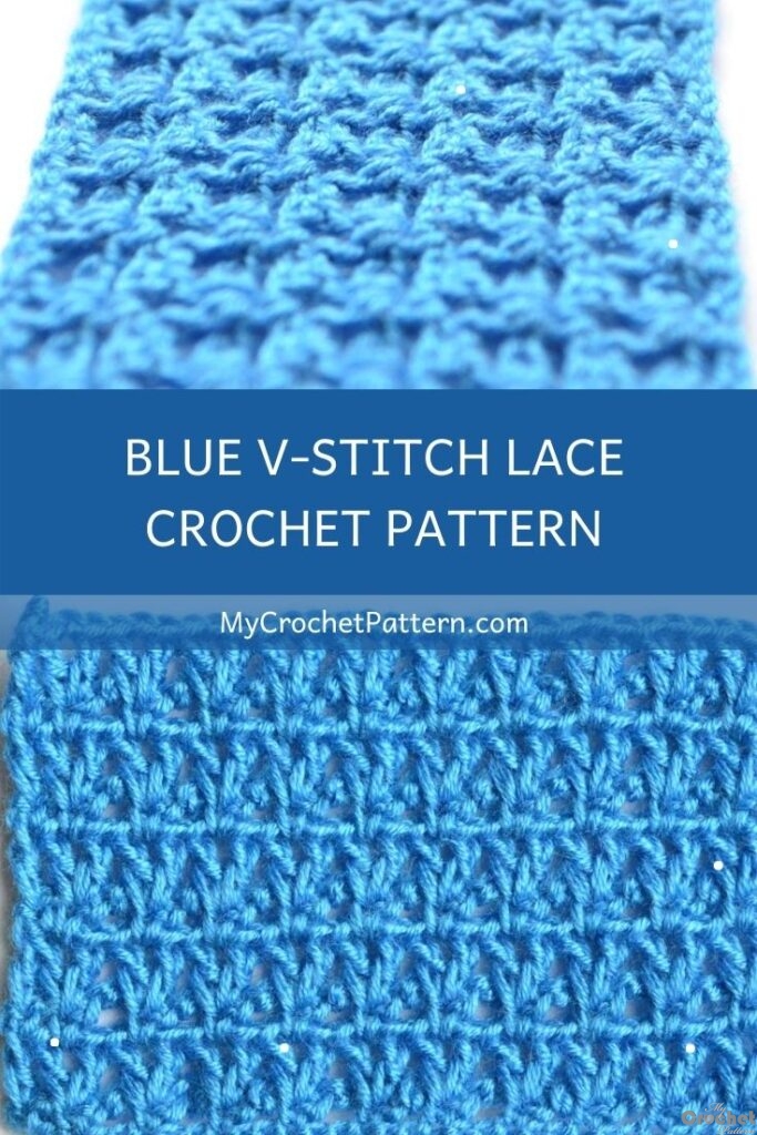 Blue V-stitch lace crochet pattern - MyCrochetPattern Mycrochetpattern