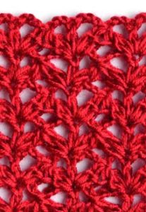 Red lace crochet pattern with cluster - MyCrochetPattern