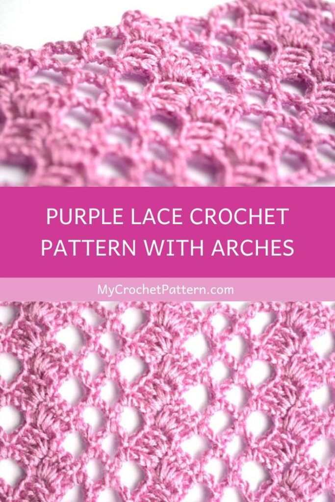 Purple lace crochet pattern with arches - MyCrochetPattern