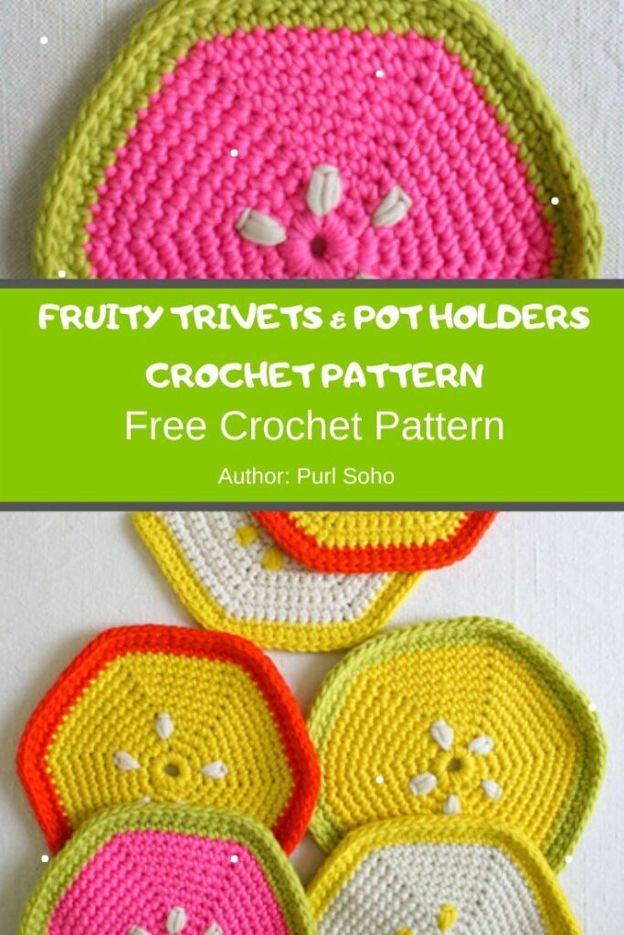 Fruity Trivets & Pot Holders Crochet Pattern - MyCrochetPattern