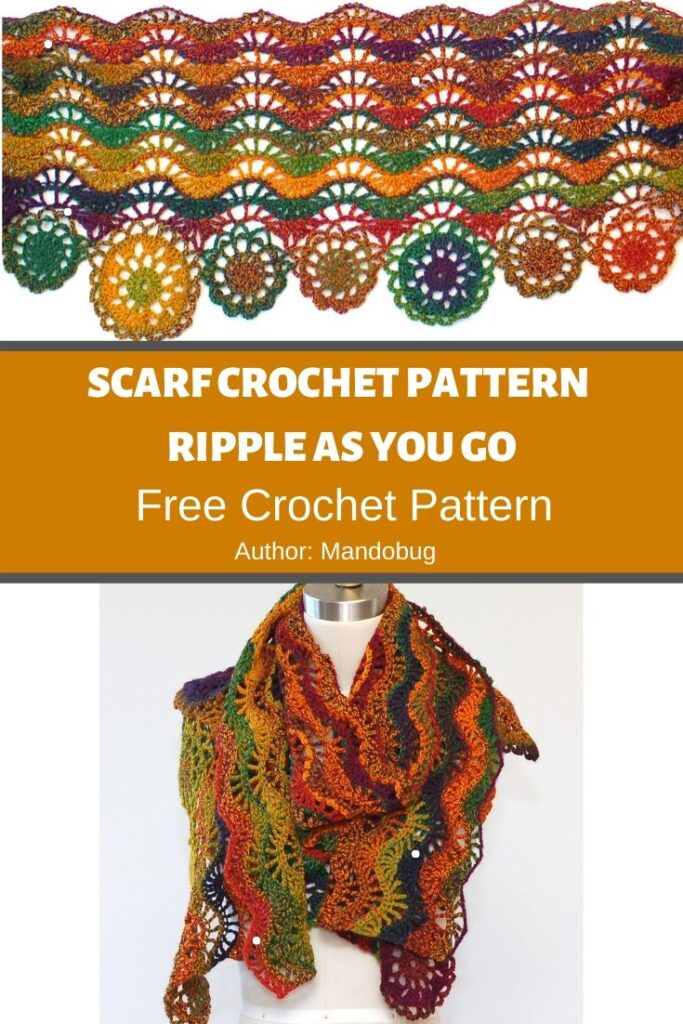 Scarf Crochet Pattern Ripple As You Go - MyCrochetPattern