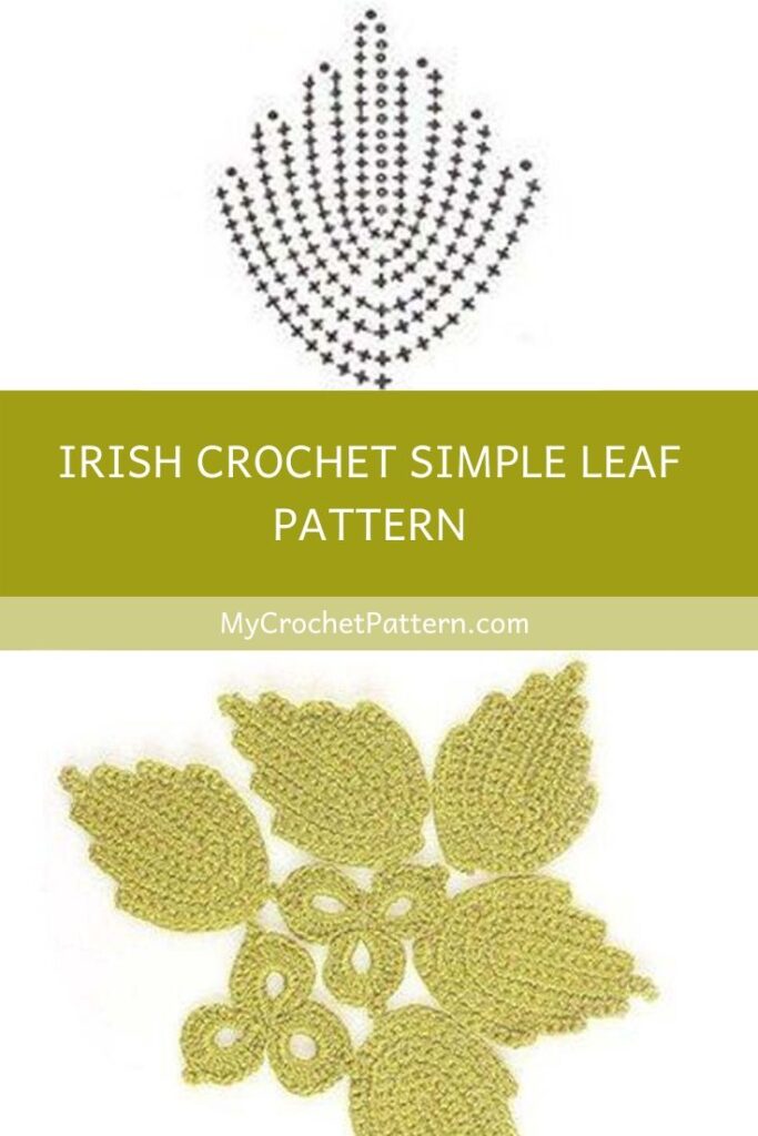 Irish crochet simple leaf pattern - MyCrochetPattern