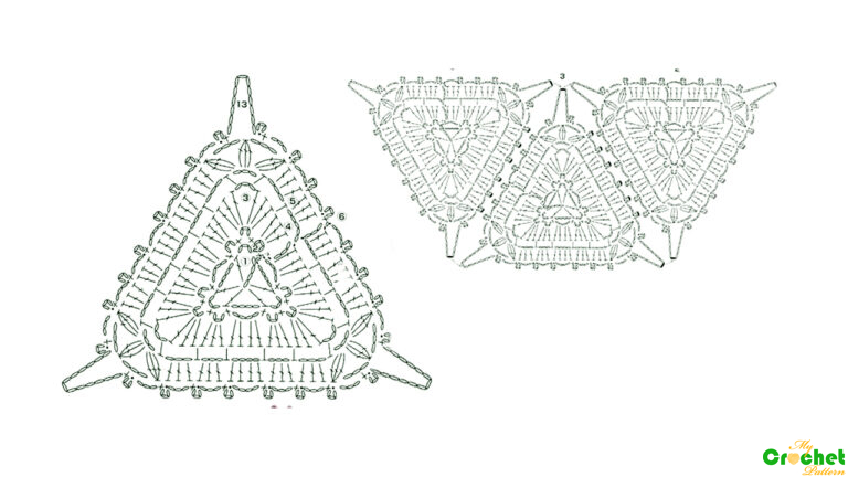 Triangle crochet motif - MyCrochetPattern