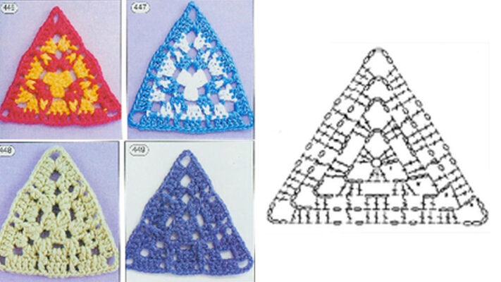 Triangle crochet motif - MyCrochetPattern