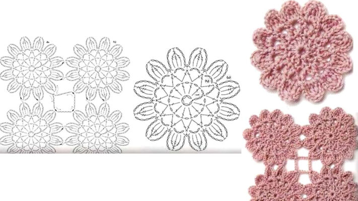 Flower motif crochet pattern - MyCrochetPattern