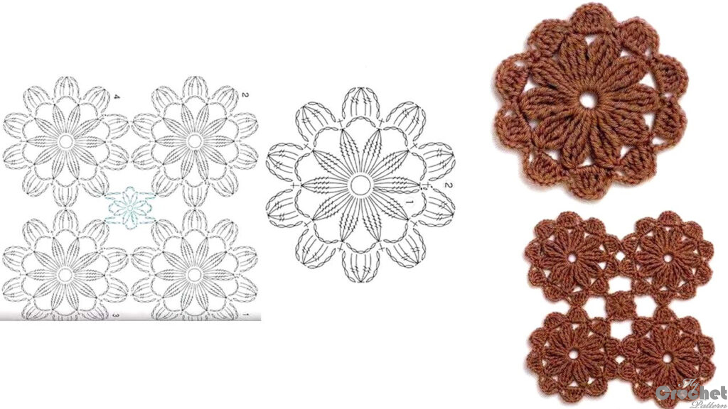 Flower motif crochet pattern - MyCrochetPattern