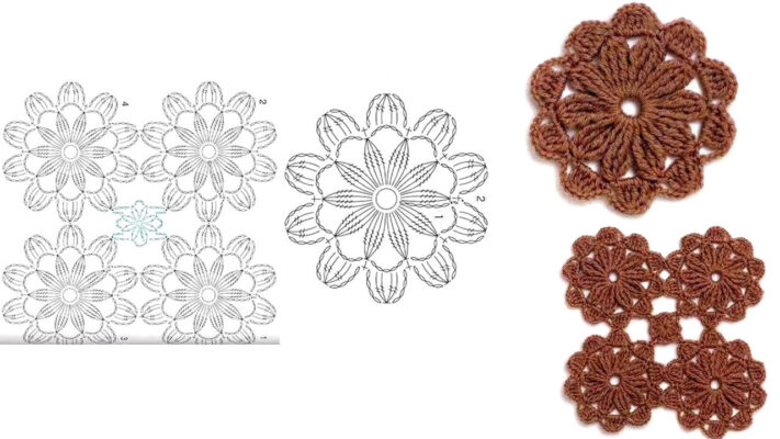 Flower motif crochet pattern - MyCrochetPattern