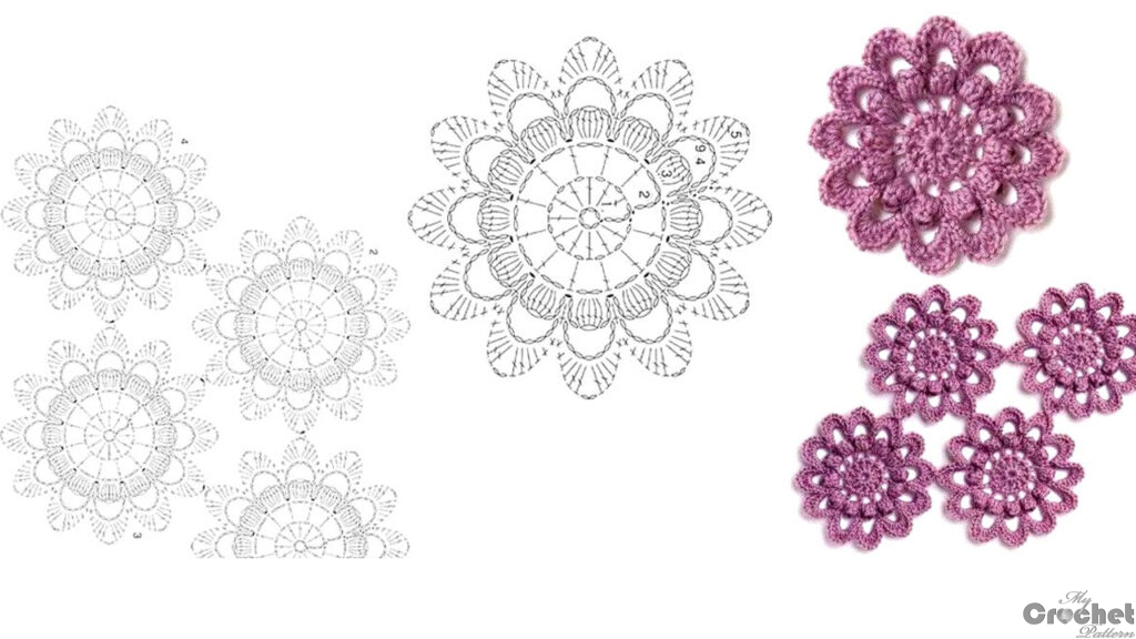 Flower motif crochet pattern - MyCrochetPattern