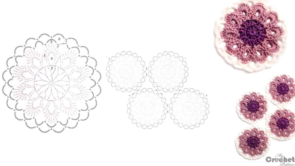 Flower motif crochet pattern - MyCrochetPattern
