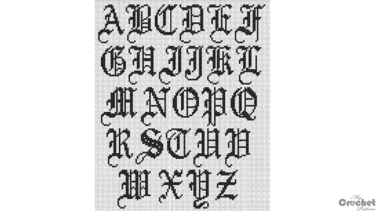 Filet crochet alphabet - MyCrochetPattern