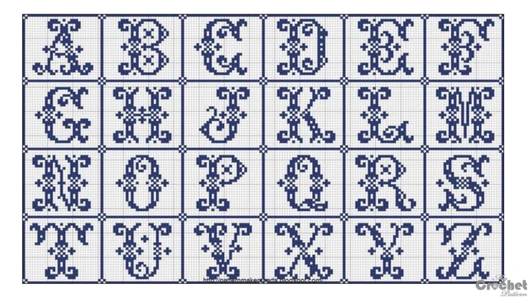 Filet crochet alphabet - MyCrochetPattern