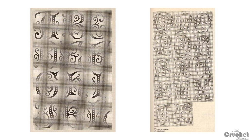 Filet crochet alphabet - MyCrochetPattern