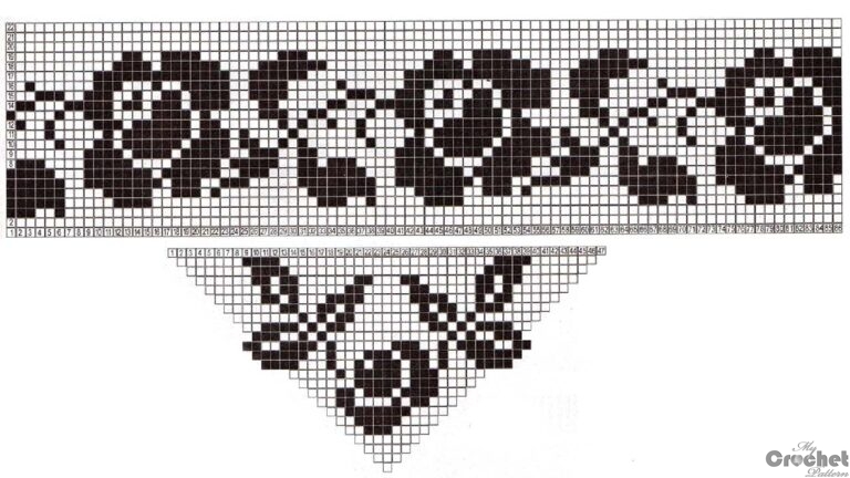 Rose filet crochet pattern - MyCrochetPattern