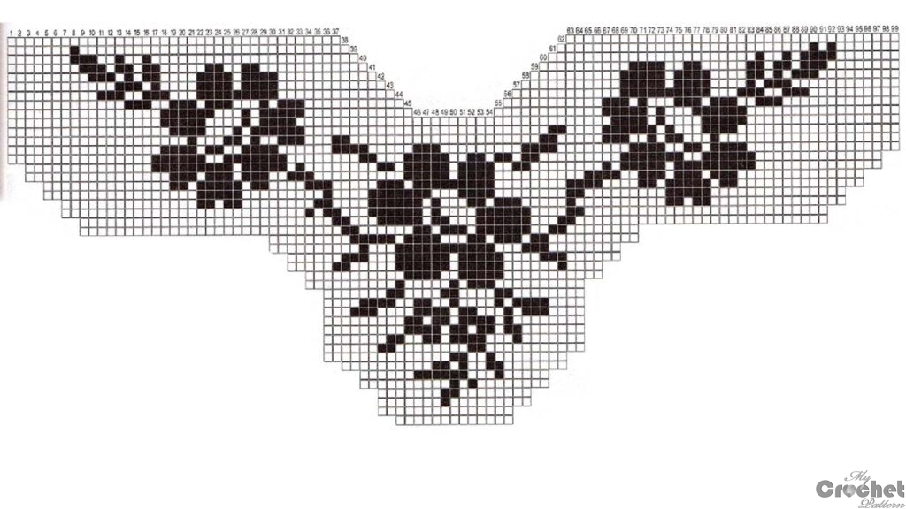 Rose filet crochet pattern - MyCrochetPattern