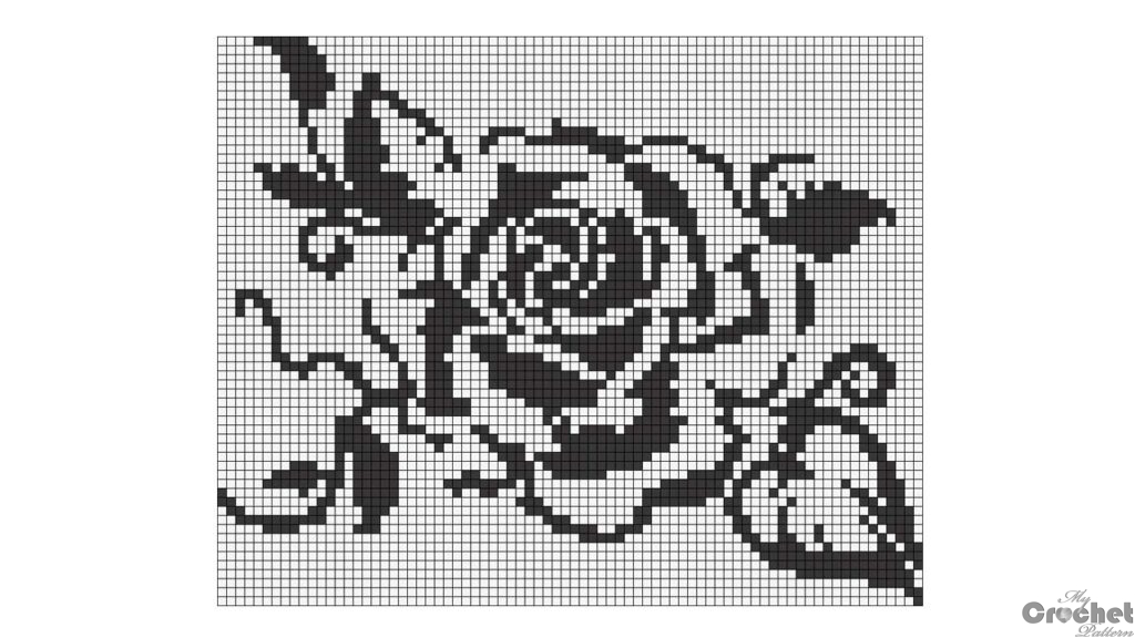 Rose filet crochet pattern - MyCrochetPattern