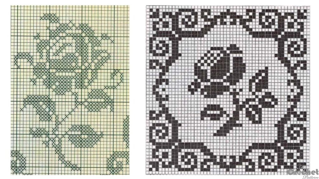 Rose filet crochet pattern - MyCrochetPattern
