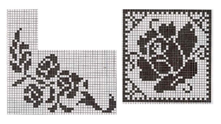 Rose filet crochet pattern - MyCrochetPattern