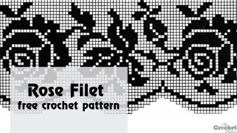 Rose filet crochet pattern - MyCrochetPattern