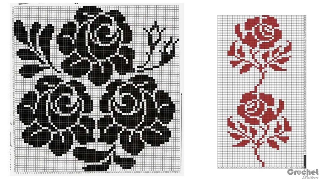 Rose filet crochet pattern - MyCrochetPattern