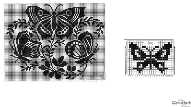 Butterfly filet crochet - MyCrochetPattern