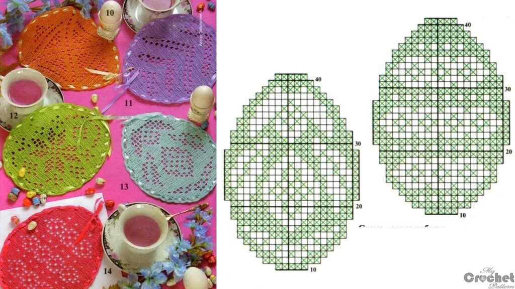 Filet crochet easter eggs - MyCrochetPattern