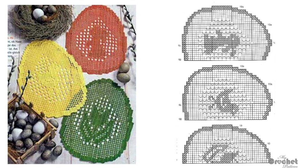 Filet crochet easter eggs - MyCrochetPattern
