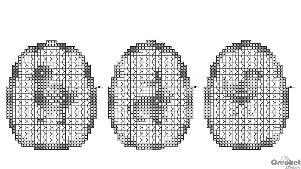 Filet crochet easter eggs - MyCrochetPattern