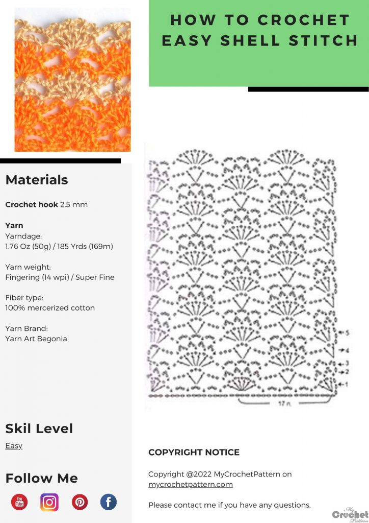 How to crochet easy shell stitch - MyCrochetPattern