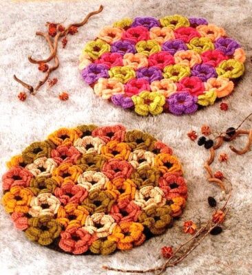 Сrochet Rug of Colorful Flowers - MyCrochetPattern