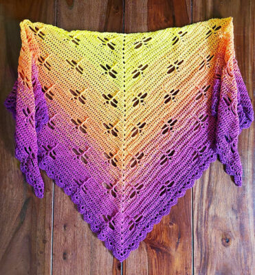 Crochet Dragonfly Shawl - Colorful Dragonflies - MyCrochetPattern